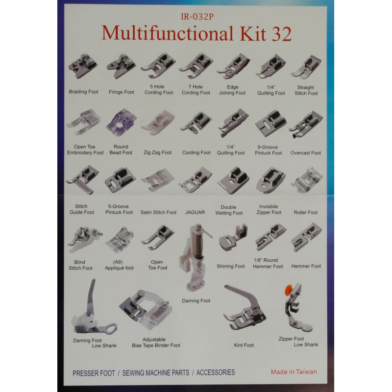 Набор лапок ДМ "Multifunctional Kit", IR-032P, Janome, 32 шт - в ...